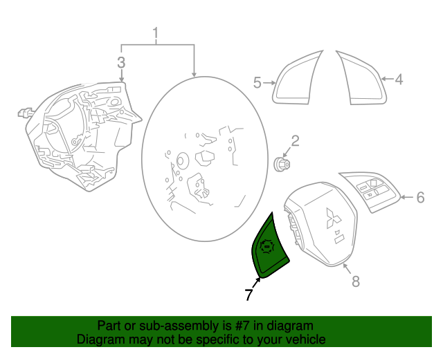 2016-2024 Mitsubishi Radio Switch 8616A040 | Mitsubishi Parts Warehouse ...