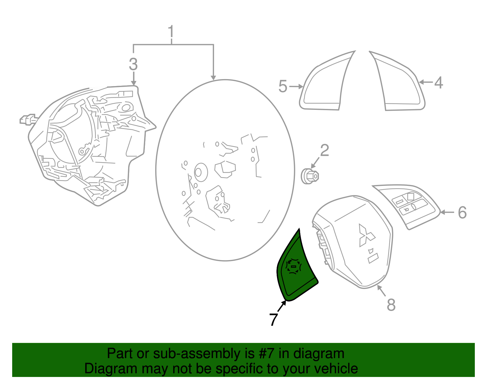 8616A037 - Radio Switch 2014-2024 Mitsubishi | Mitsubishi Direct Parts