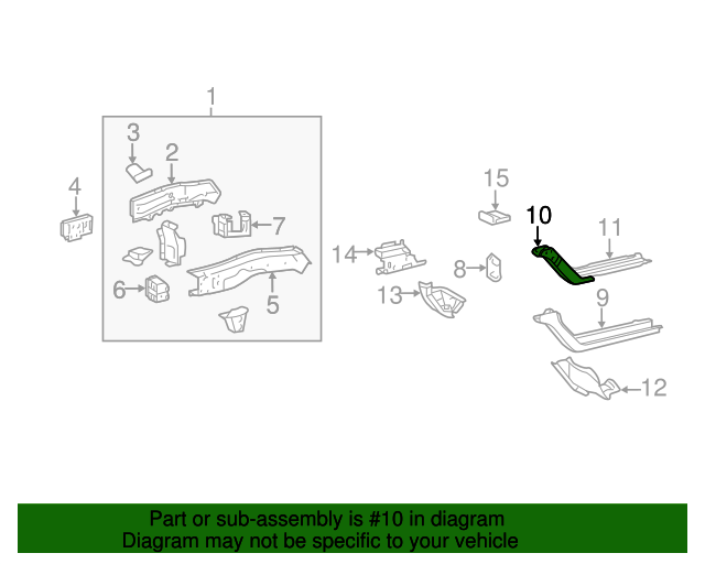 57153-33030 - Fender Reinforcement Bar - 2007-2009 Toyota Camry | OEM ...