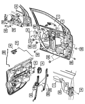 2007-2017 Jeep Window Regulator Motor, Right 68002898AA | Mopar Online ...