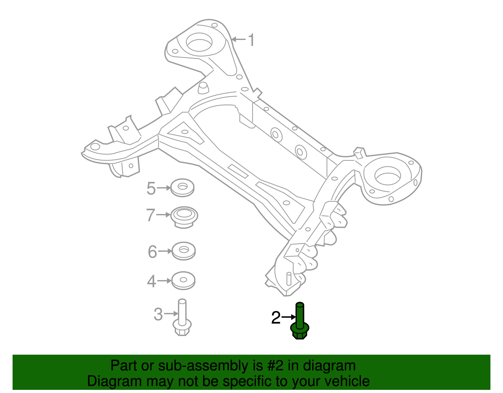 2017-2024 Nissan Armada Suspension Cross-Member Mount Bolt 55222-1LA0A ...