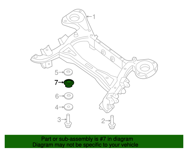 55476-1LA0A - Suspension Crossmember Insulator 2017-2024 Nissan Armada ...