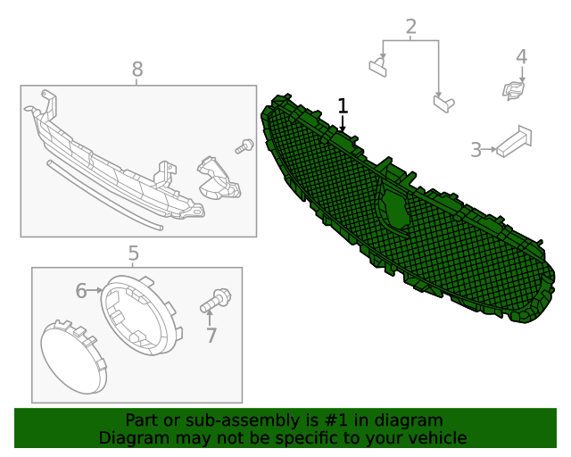 2020-2021 Mazda CX-30 Grille Assembly DGH9-50-710A | Mazda-Parts