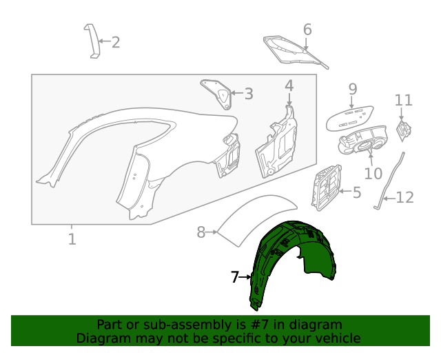 2016-2021 Mercedes-Benz Quarter Panel Splash Shield 190-698-05-03 ...