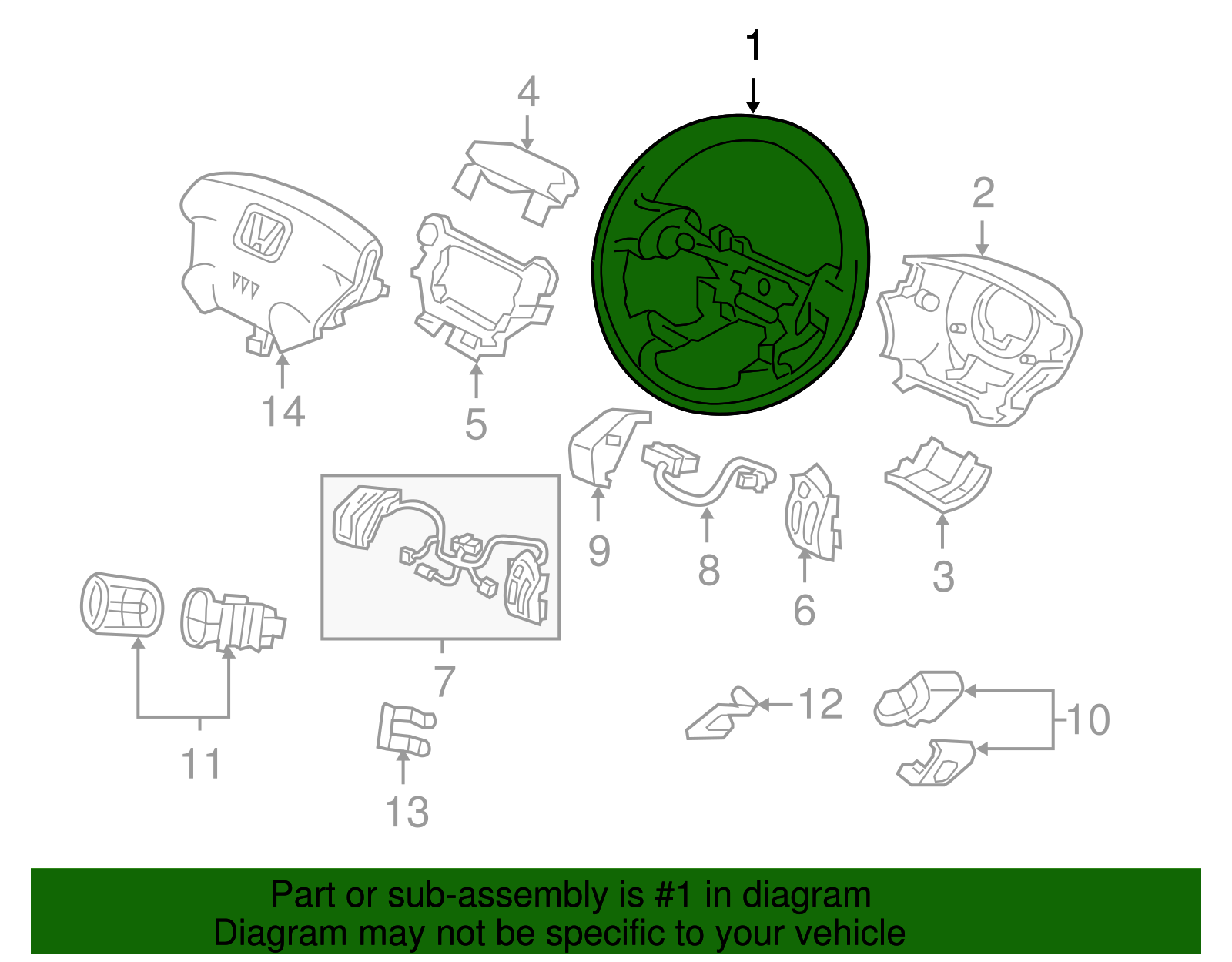 78501-SHJ-A81ZB - 2005-2010 Honda Odyssey - Wheel Steering *NH597L ...