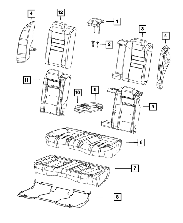 2019-2022 Chrysler 300 Seat Bolster, Right 6RM721X9AA | Mopar Estores