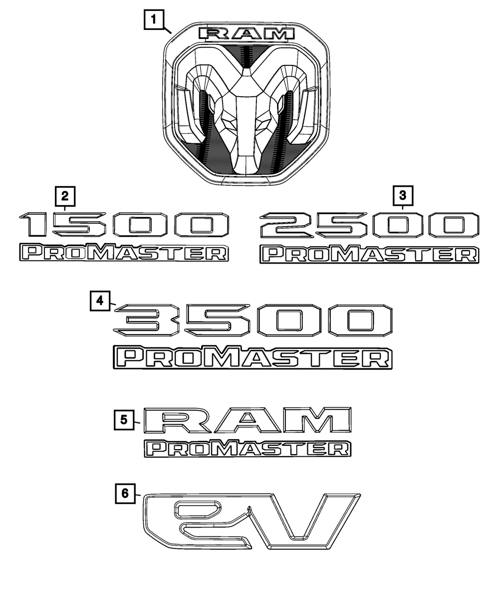 2024-2025 Ram ProMaster EV 3500 Promaster Nameplate 68579056AA | My ...