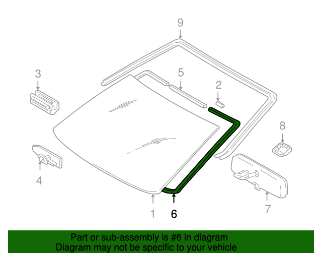2000-2006 Toyota Windshield Dam 56117-52010 | OEM Parts Online
