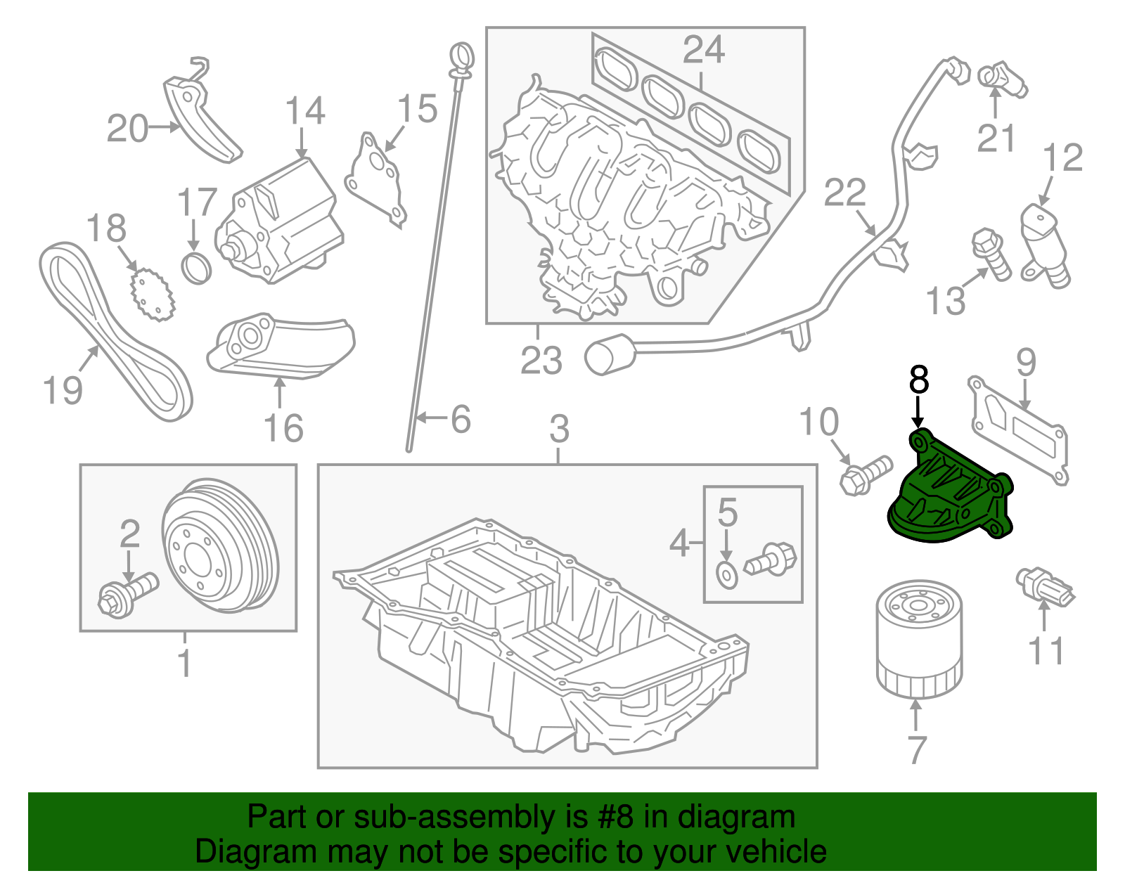 Genuine OEM Ford Part - Engine Oil Filter Adapter F2GZ-6881-A | Genuine ...