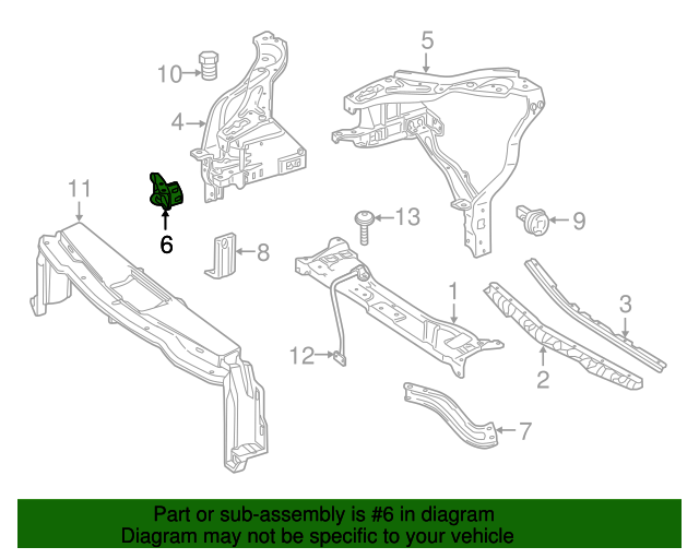 212-620-02-85 - Mount Frame Bracket 2010-2018 Mercedes-Benz | Mercedes ...