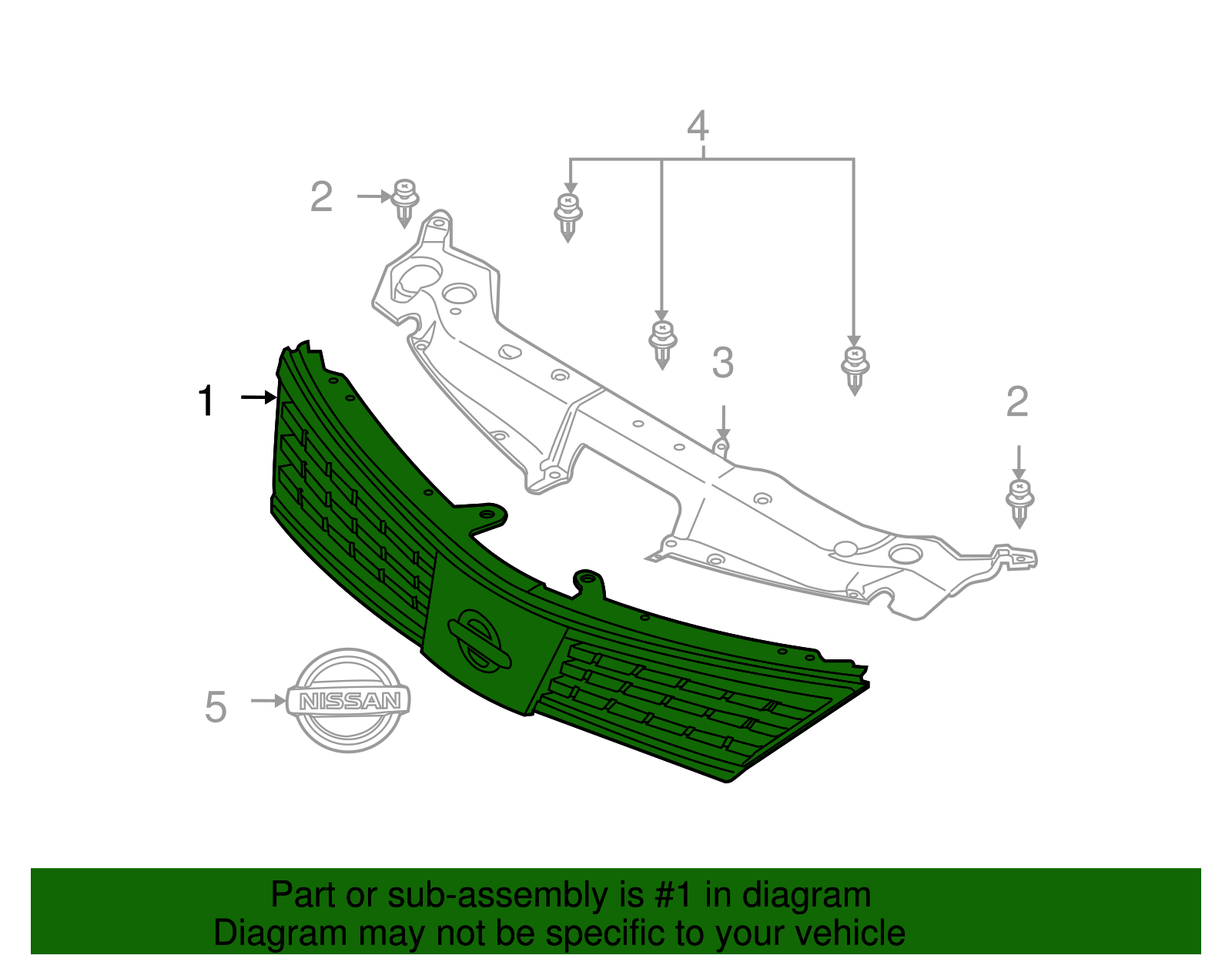 2009-2011 Nissan Versa Grille Assembly 62310-ZW40A | Bill Kay Nissan Parts