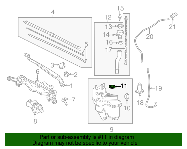 85336-30160 - Washer Reservoir Packing 1994-2022 Toyota | Longo Toyota ...