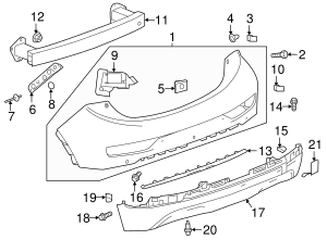 2017-2021 Chevrolet Bolt EV Rear Driver Side Bumper Fascia Guide ...