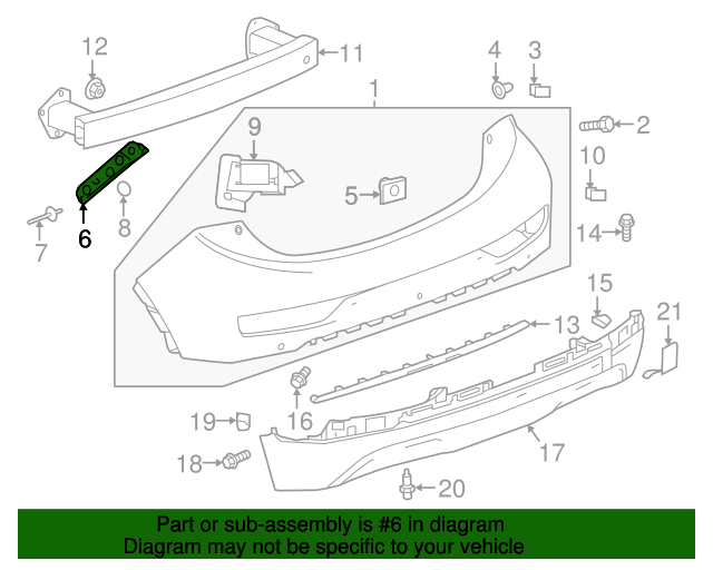 2017-2021 Chevrolet Bolt EV Rear Driver Side Bumper Fascia Guide ...