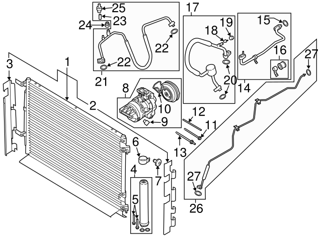 2015-2017 Ford Mustang AC Line FR3Z-19972-A | TascaParts.com