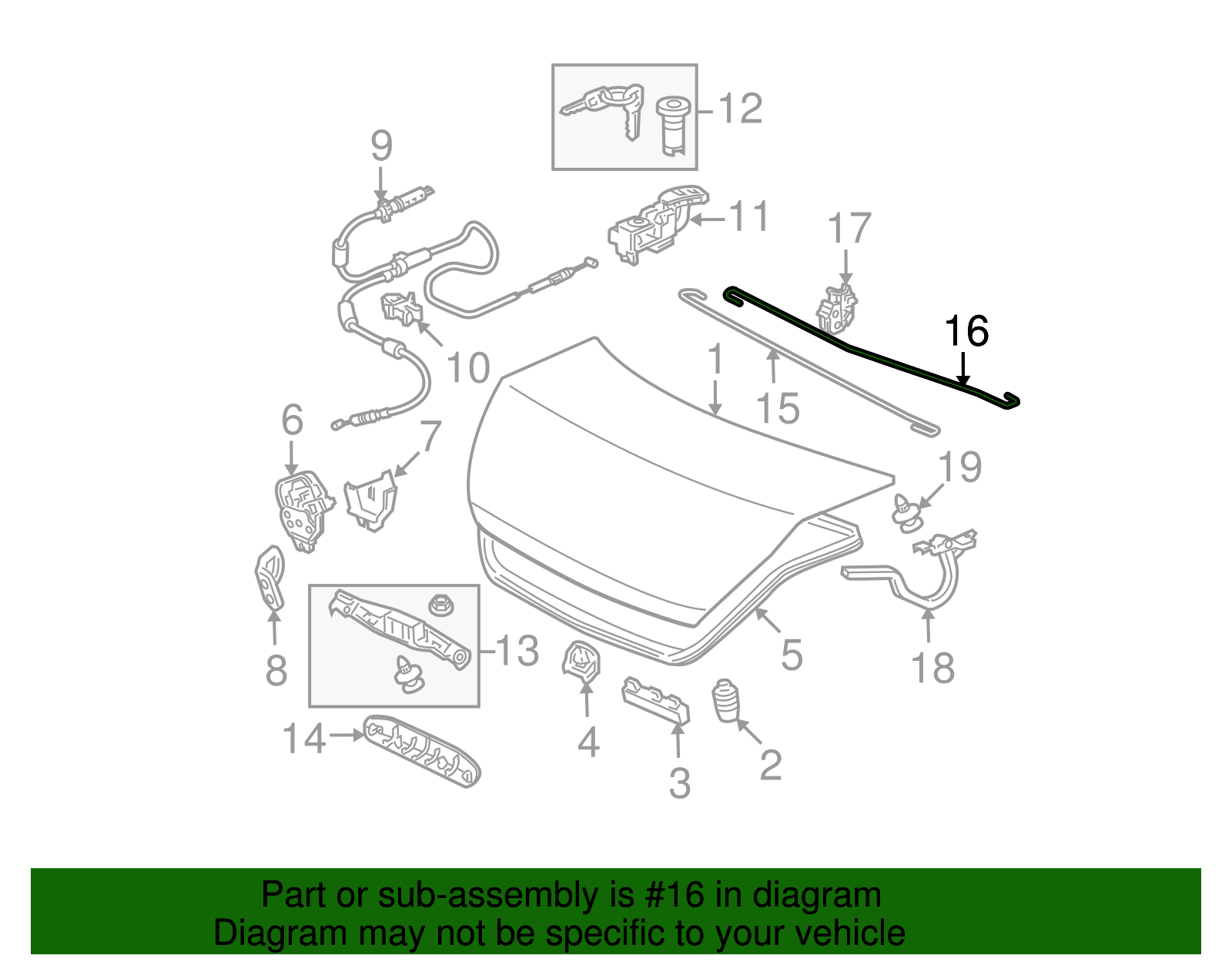 74872-TA0-G00 - 2010-2012 Honda Accord - Spring L Trunk Opener | All ...