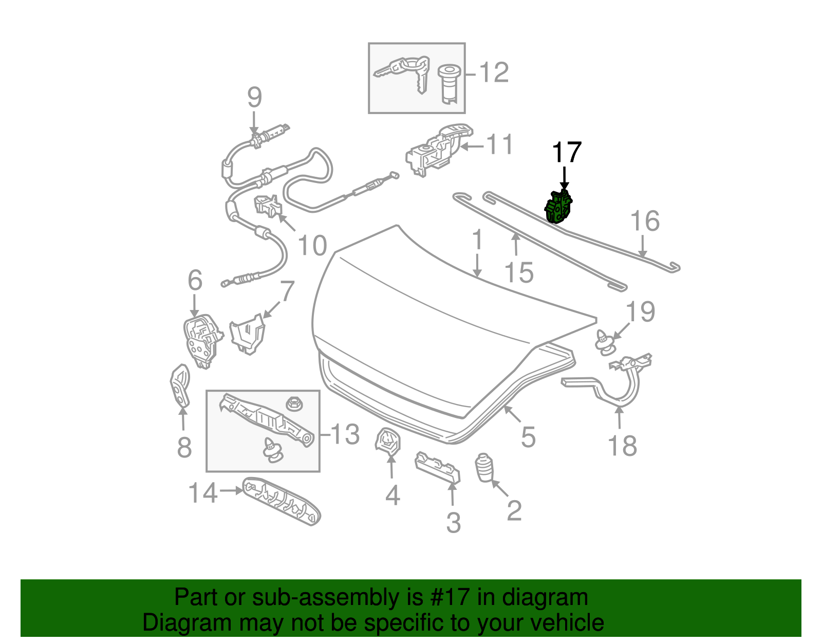2008-2012 Honda Accord Torsion Spring Clip 74873-TE0-A00 | Cheaper ...