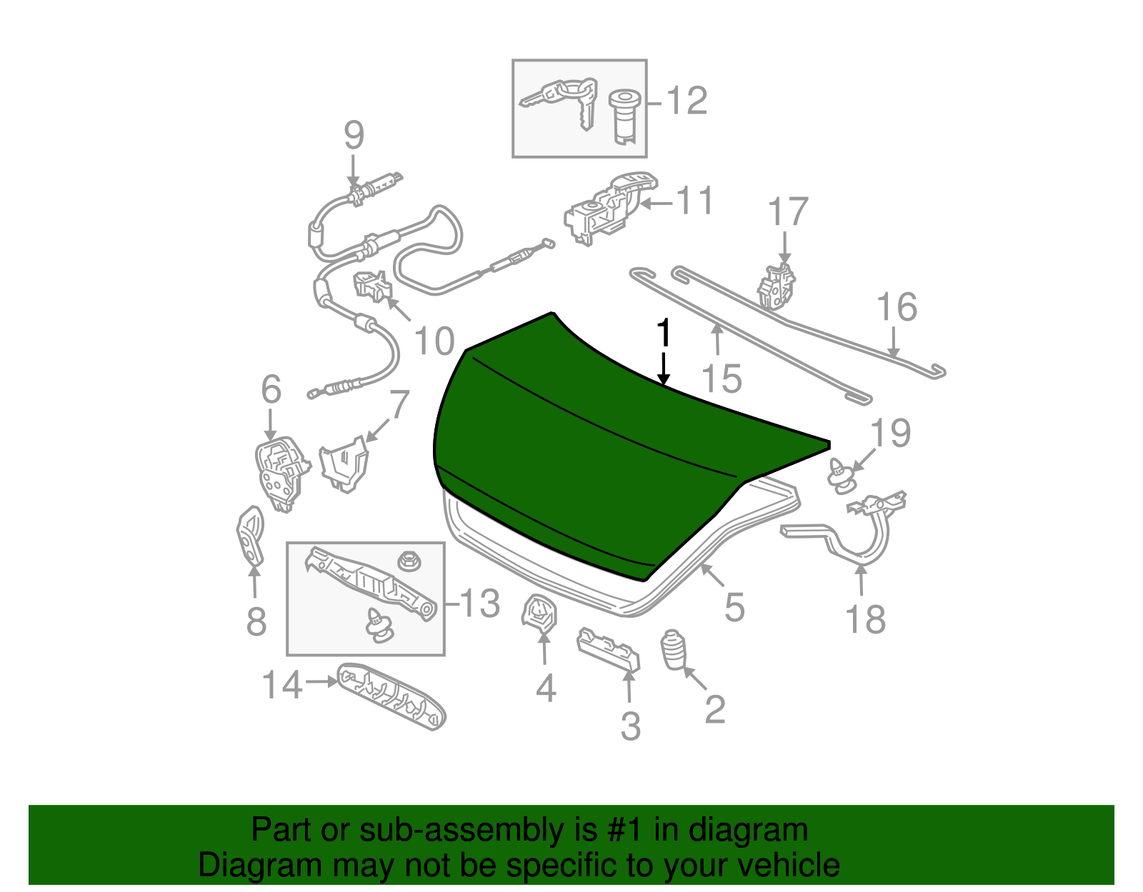 68500-TA5-A90ZZ - Trunk Lid 2011-2012 Honda Accord | Honda Parts Online