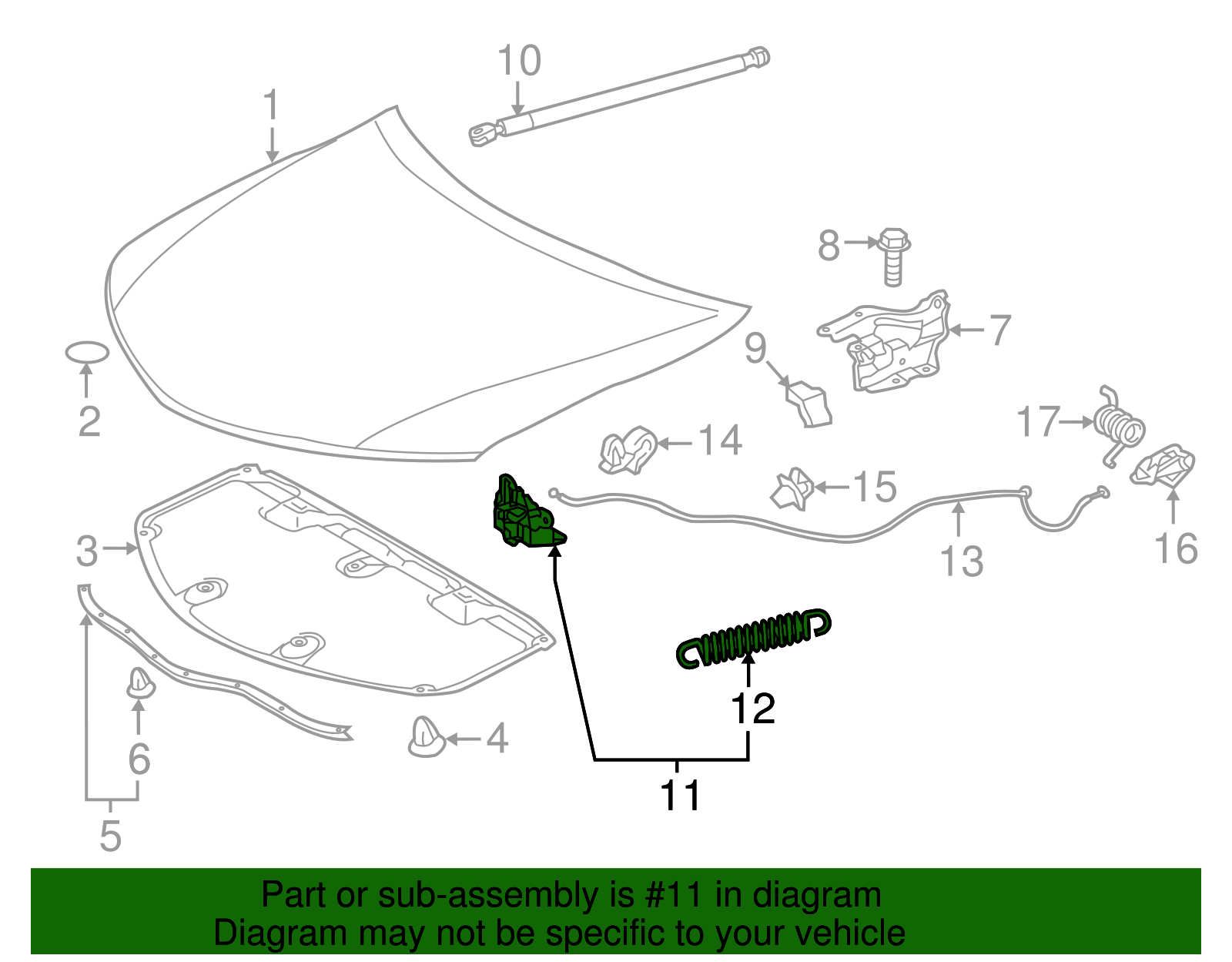 2012-2014 Toyota Camry Latch Assembly 53510-06200 | Toyota Parts Center