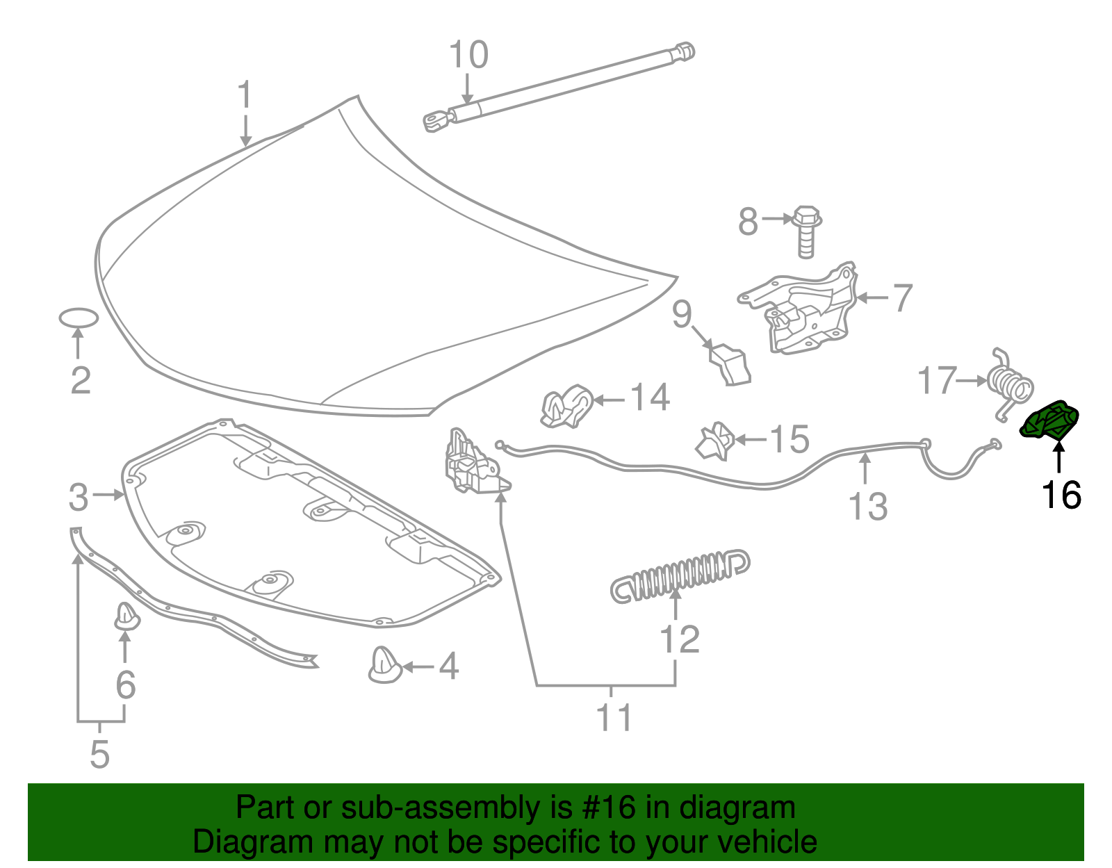 53601-02020-A1 - Hood Release Handle 2012-2014 Toyota Camry ...