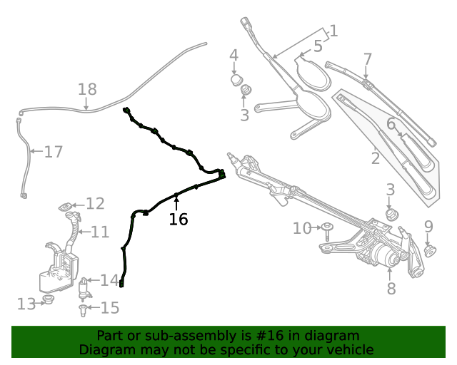 247-860-06-00 - Windshield Washer Hose 2020-2023 Mercedes-Benz ...