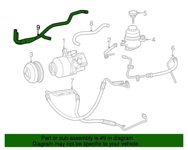 230-997-64-82-64 - Power Steering Return Hose 2003-2006 Mercedes-Benz ...