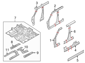 2012-2013 Kia Soul Outer Center Pillar - Passenger Side (RH) 71402 ...
