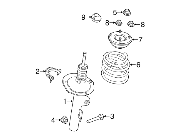FB5Z-18124-D - Strut 2016-2017 Ford Explorer | AutoNationParts.com