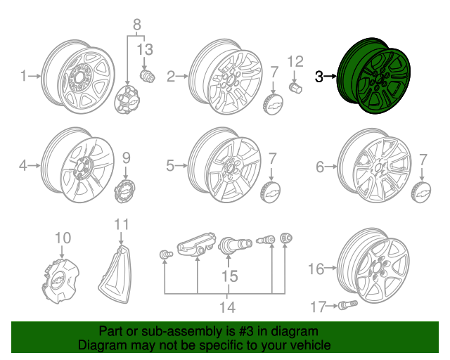 2015-2020 Chevrolet 18x8.5-Inch Aluminum Wheel 84227871 GM ...