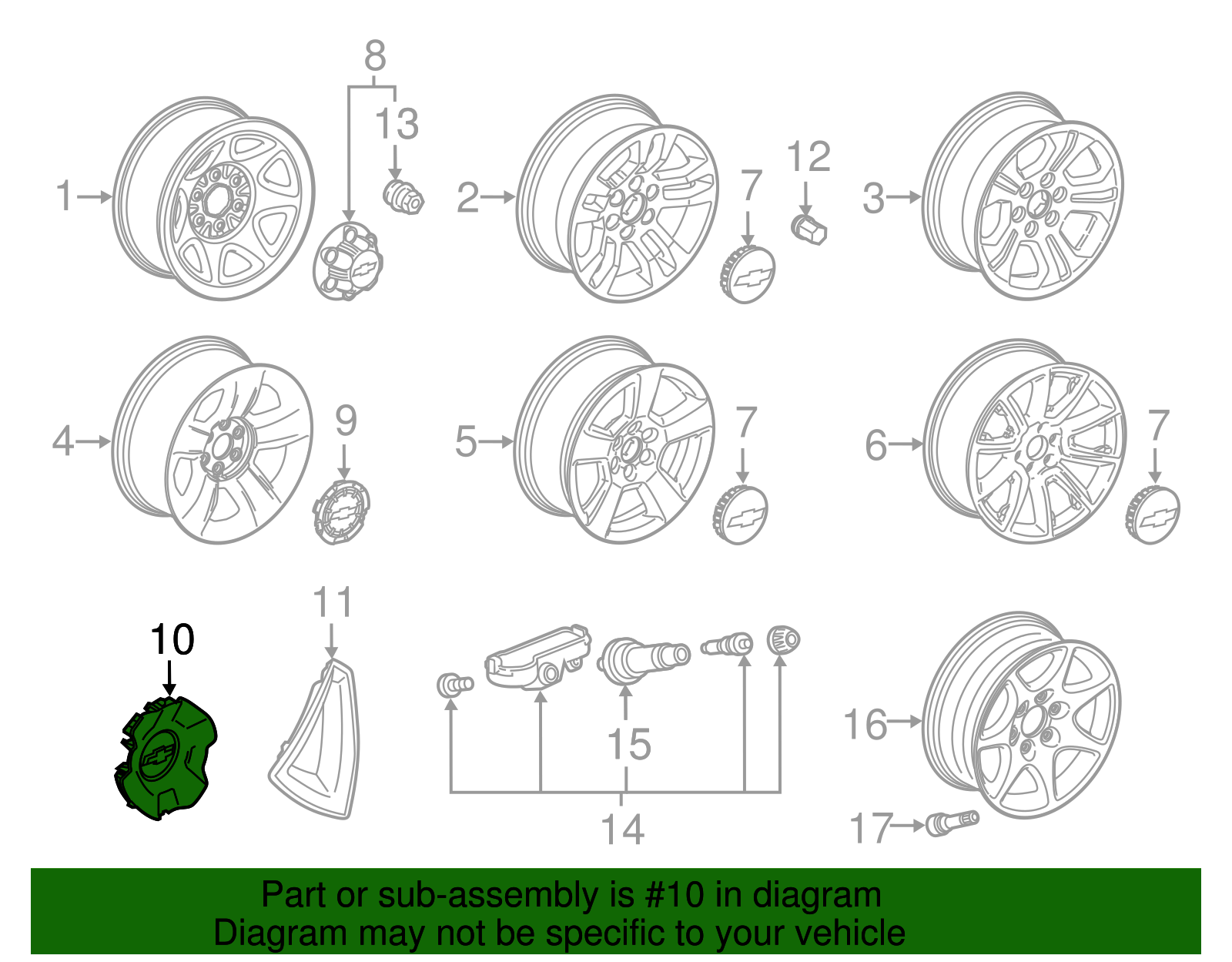 2018-2020 Chevrolet Tahoe Wheel Trim Cap 84128121 GM | GMPartsDirect.com