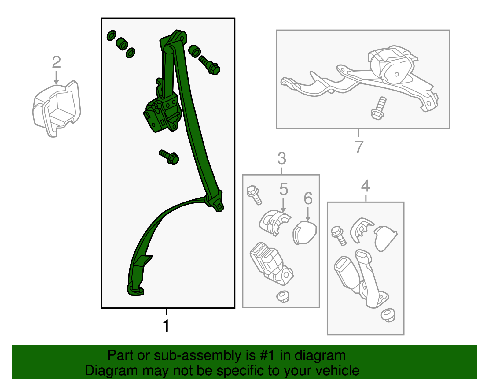 04828-T0G-A00ZD - Lap & Shoulder Belt 2015-2016 Honda CR-V | Honda ...