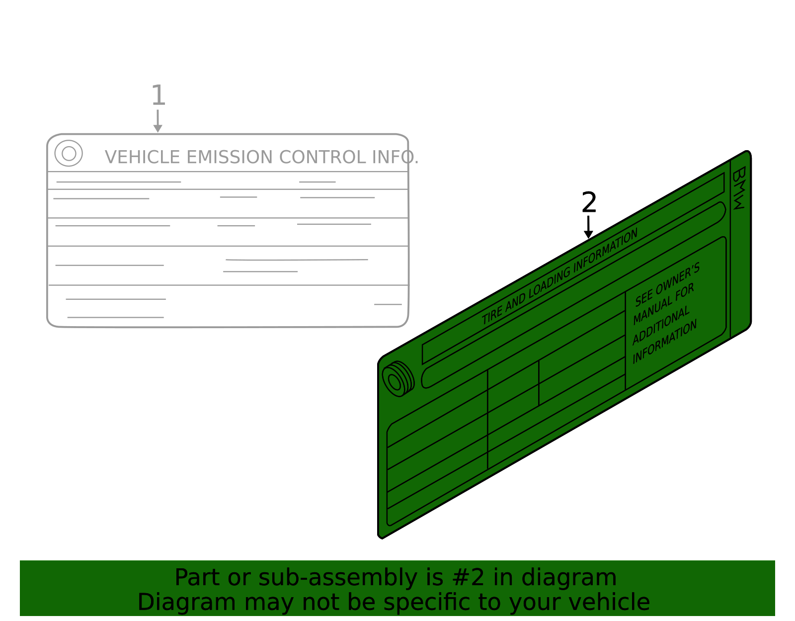 71245a674c6 - 2023-2024 BMW M340i Tire Info Label (71-24-5-A67-4C6 ...