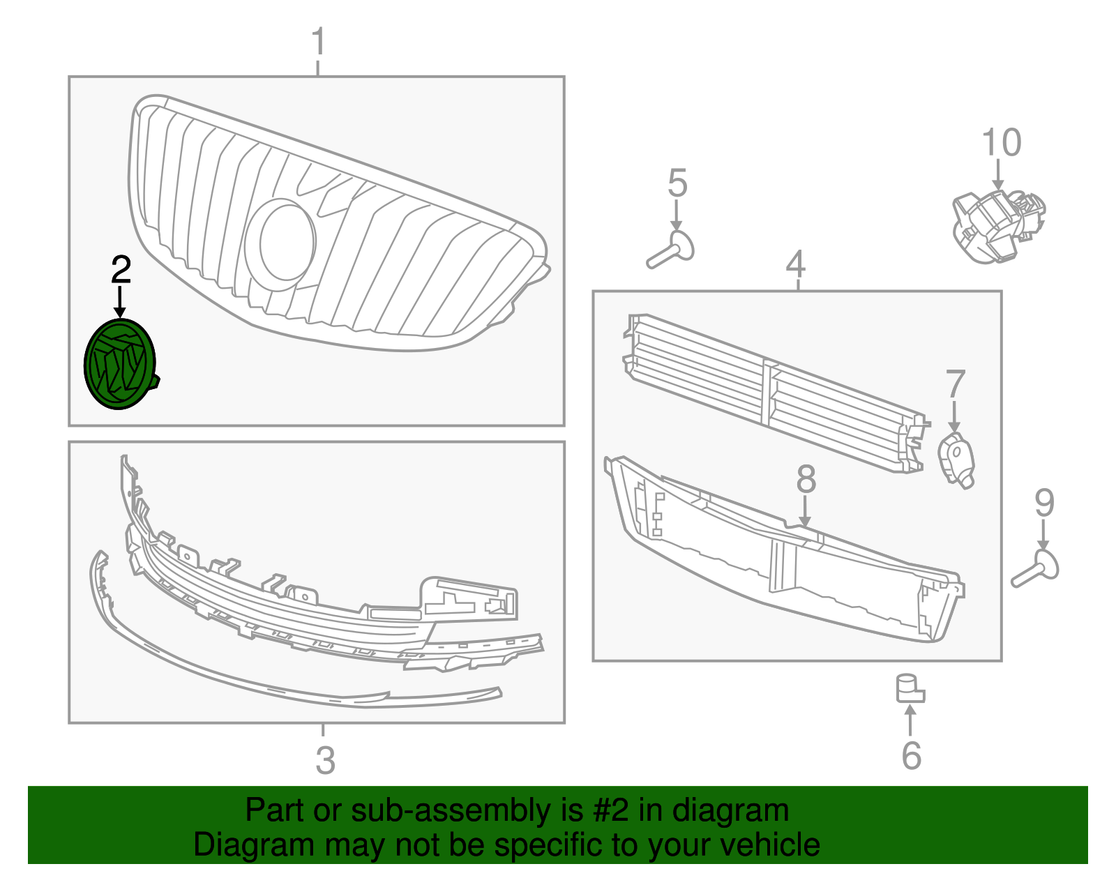 2014-2018 Buick Front Grille Tri-Shield Logo 9056280 | QuirkParts