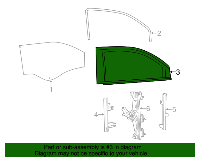 2012-2019 Fiat 500 W/Strip, Front Door Glass Run 68070048AI-MOPAR ...
