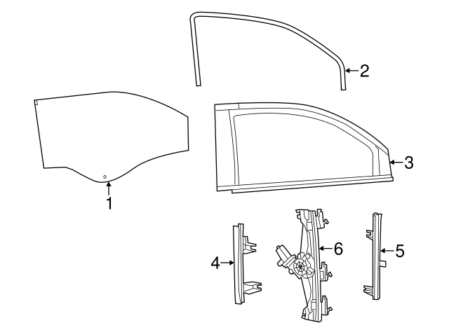 2012-2019 Fiat 500 Window Regulator - Passenger Side (RH) 68070266ae ...