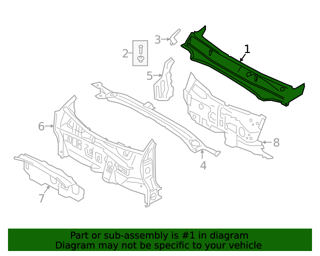 86150-M7000 - Cowl Grille 2019-2021 Kia Forte | Kia.Parts Store