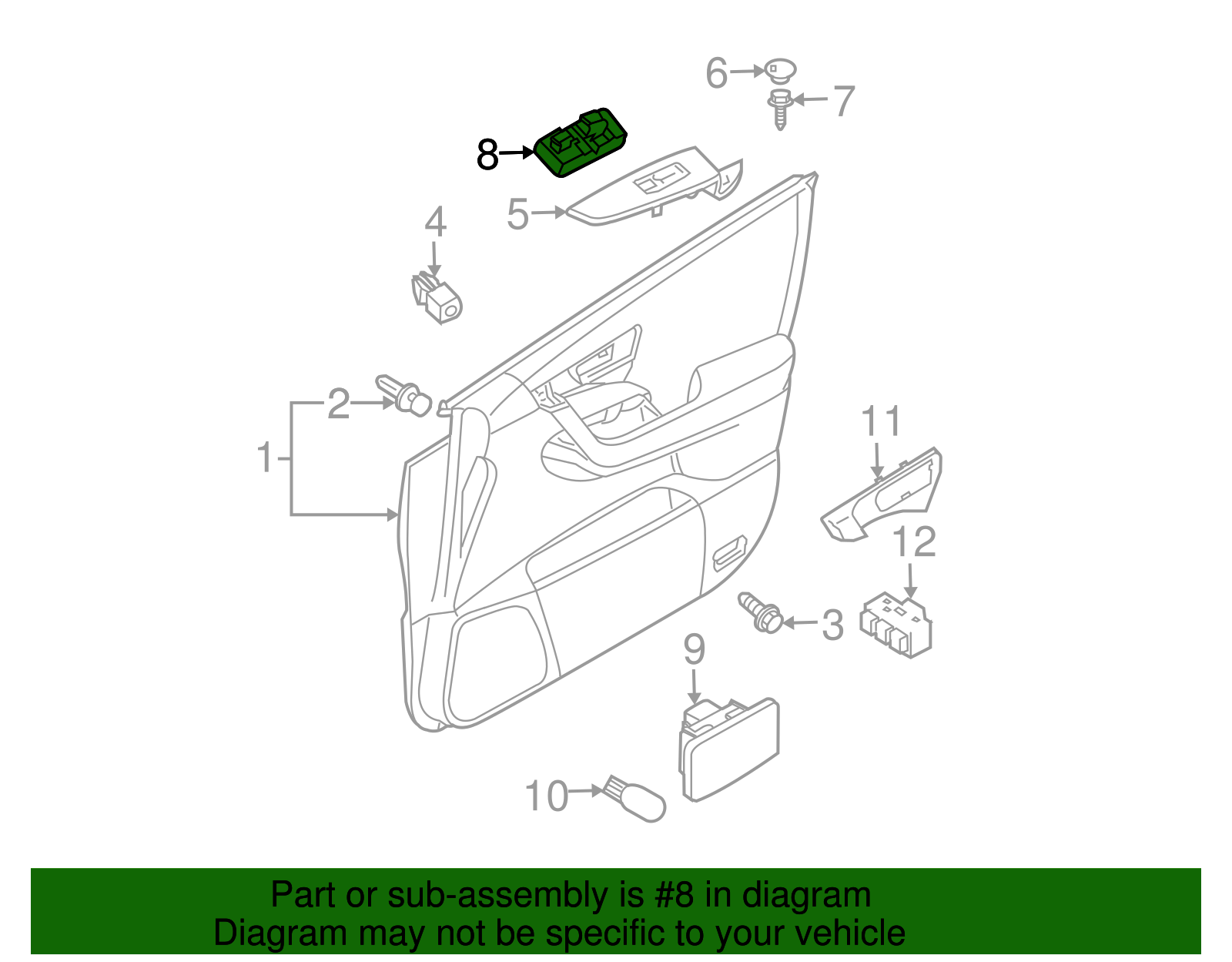 25401-CA000 - Window Switch - 2003-2005 Nissan Murano | Nissan OEM ...