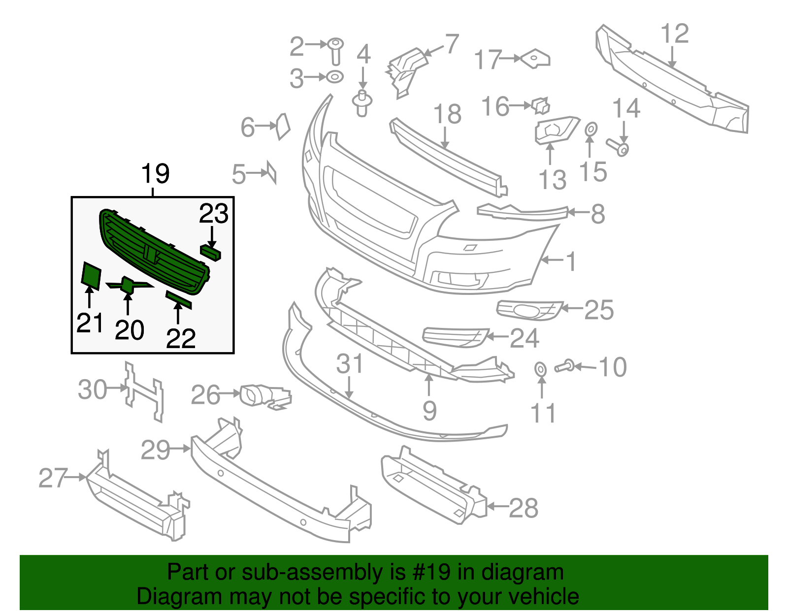31290532 - Upper Grille - 2010-2011 Volvo | Volvo OEM Parts Direct