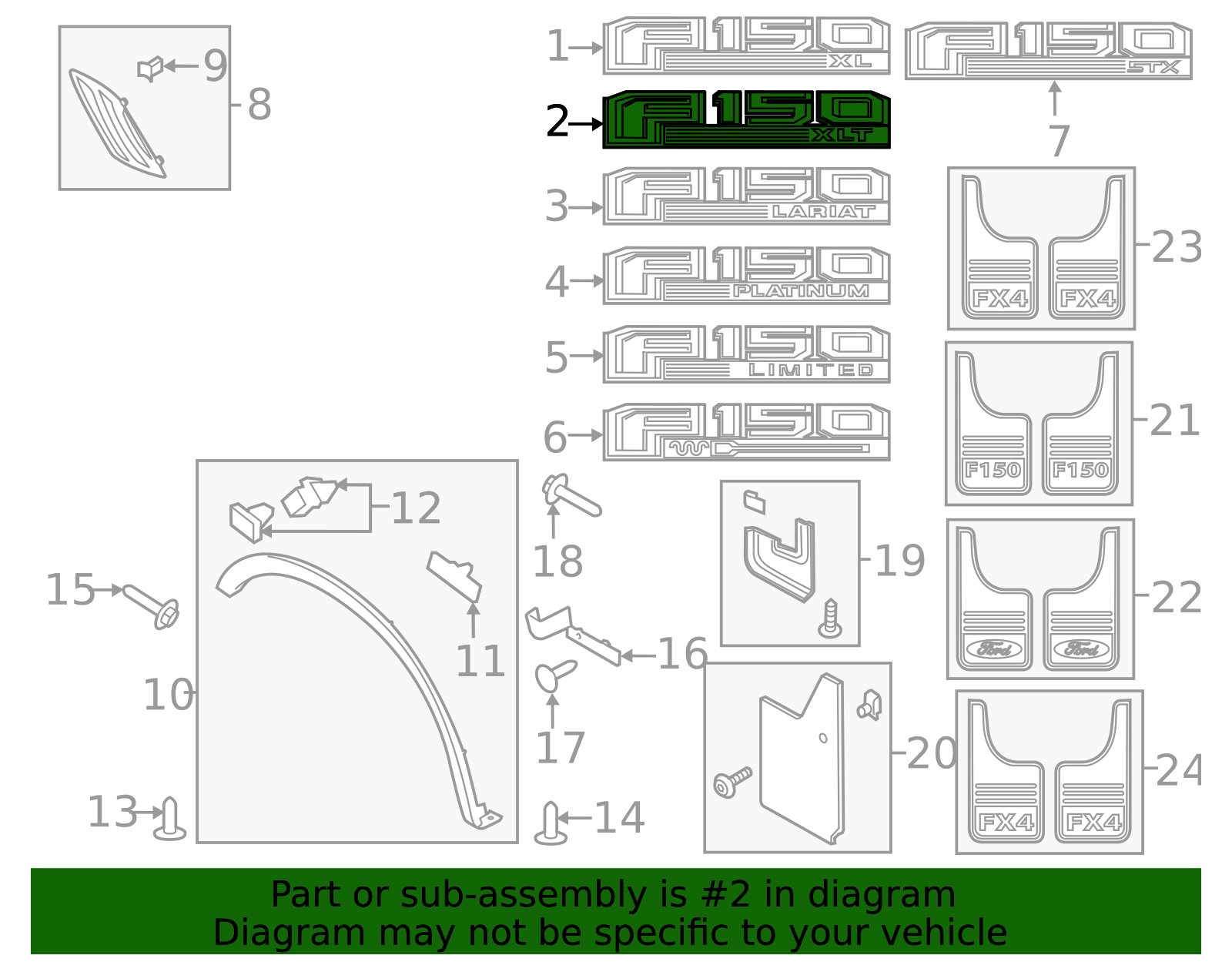 FL3Z-16720-D - Fender Emblem 2015-2020 Ford F-150 | Big 3 Auto Parts