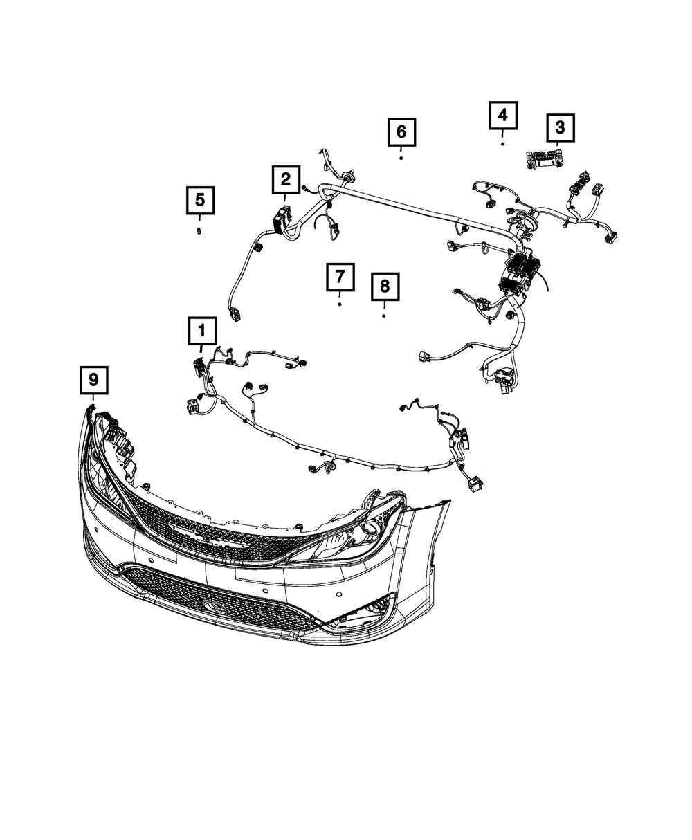 Front End Module Wiring for 2020 Chrysler | OEM Mopar 68446551AC ...