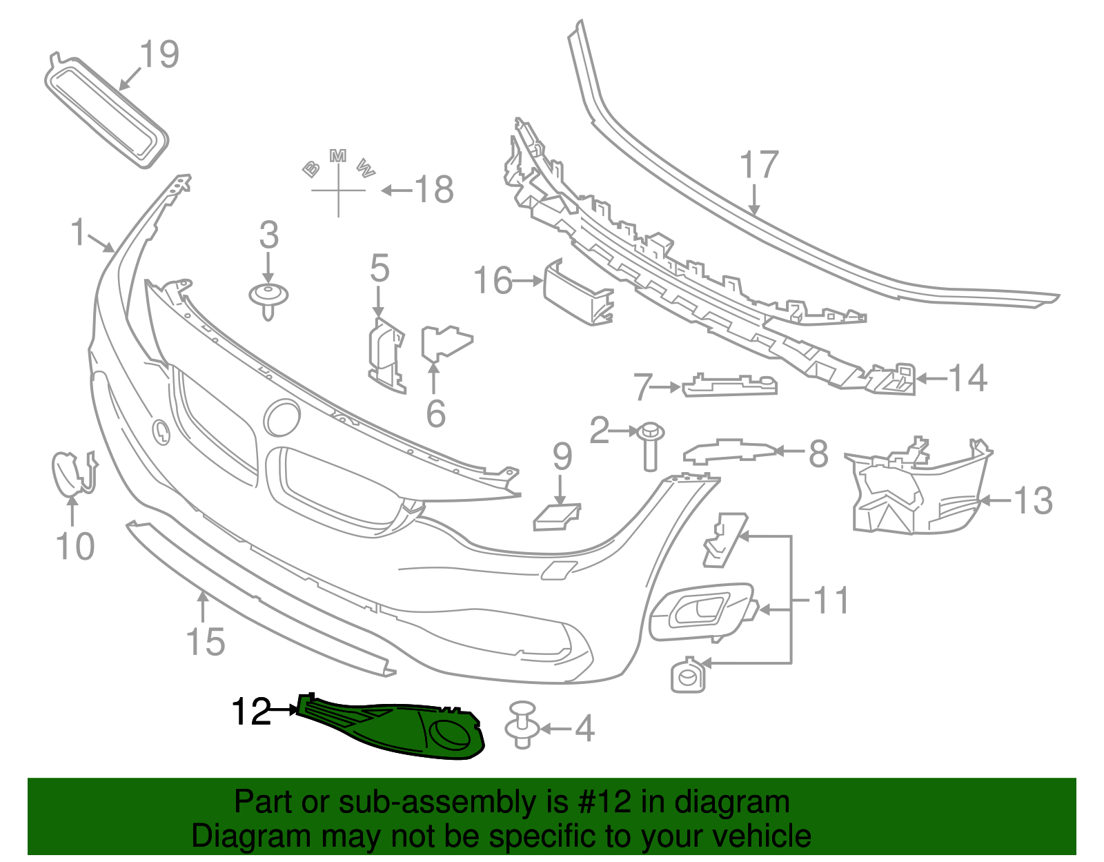 51-11-7-294-686 - Fog Lamp Bezel - 2014-2020 BMW | BMWPartsHub