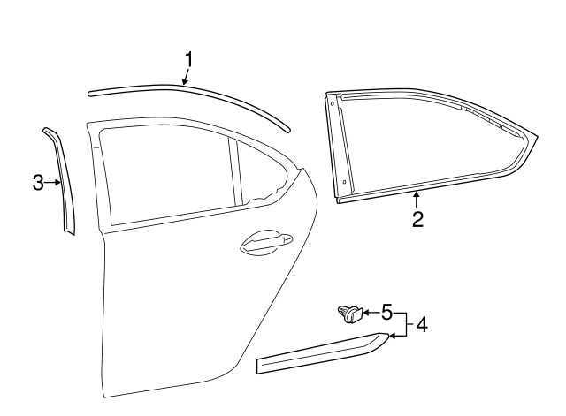 2013-2017 Lexus LS460 Body Side Molding 75076-50180-E1 | OEM Parts Online