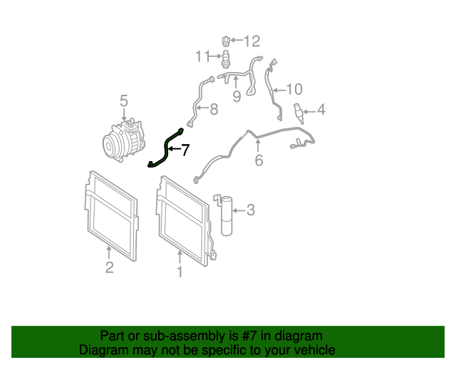 2011-2014 Mercedes-Benz A/C Refrigerant Discharge Hose 221-830-91-15 ...