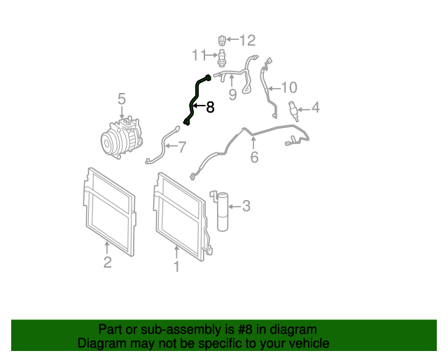 221-830-68-15-64 - A/C Refrigerant Suction Hose 2011-2014 Mercedes-Benz ...