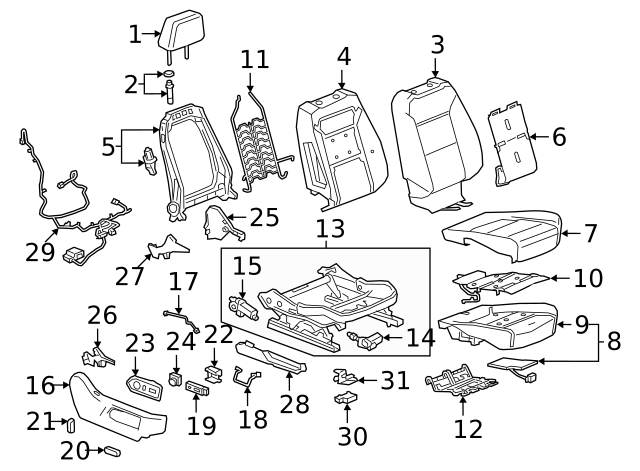 2019-2021 GM Adjuster - Passenger Side (RH) 13513018 | TascaParts.com