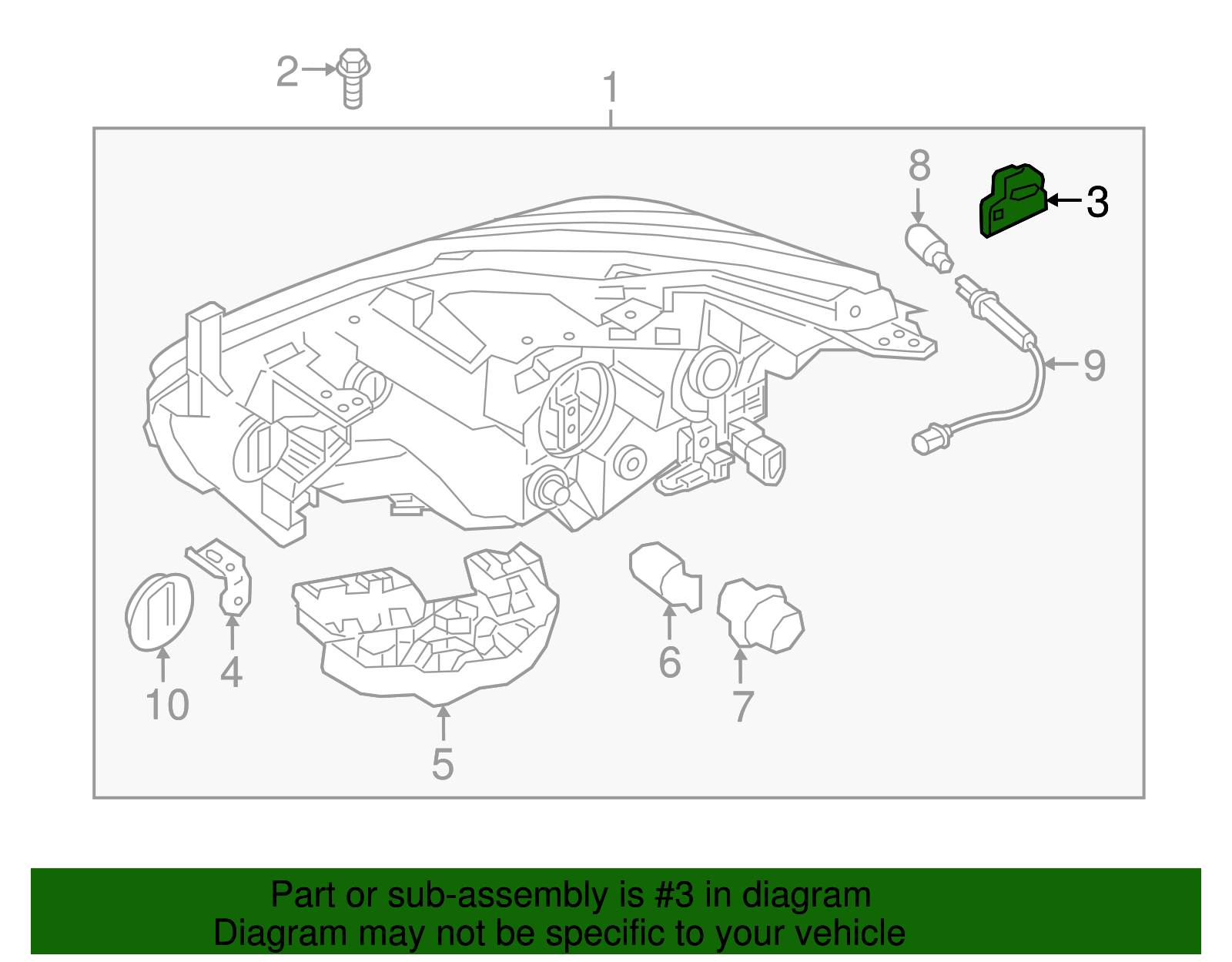 2015-2018 Nissan Murano Headlamp Assembly Mount Bracket 26042-5AA0A ...