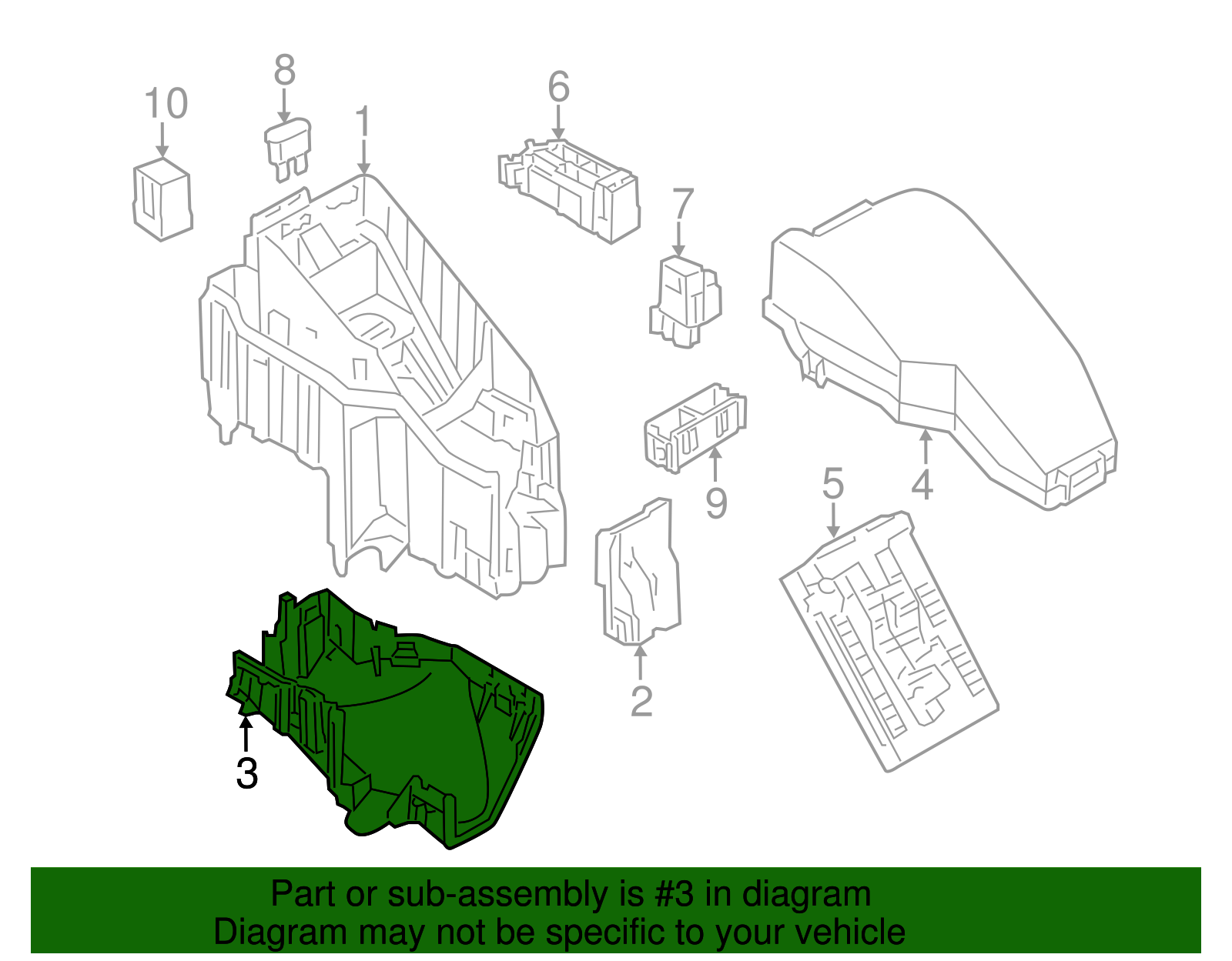 2009-2014 Nissan Murano Fuse & Relay Box Lower Cover 24382-1AA1A | My ...