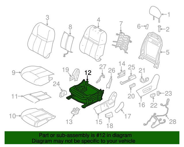 87351-6FV1A - Cushion Frame - 2017-2019 Nissan Rogue | World OEM Parts ...