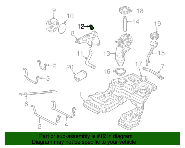 1J0-201-550-BF-9B9 - Cap 1993-2001 Audi | Audi OEM Parts