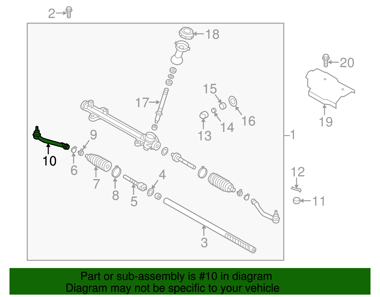 2013-2018 Hyundai Santa Fe Sport Outer Tie Rod 56820-4Z000 | OEM Parts ...